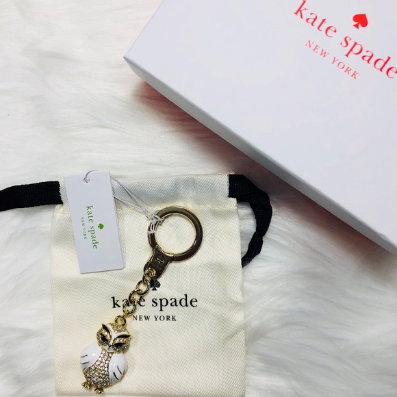 kate spade | Accessories | Nwt Kate Spade Jeweled Owl Keychain Gold ...